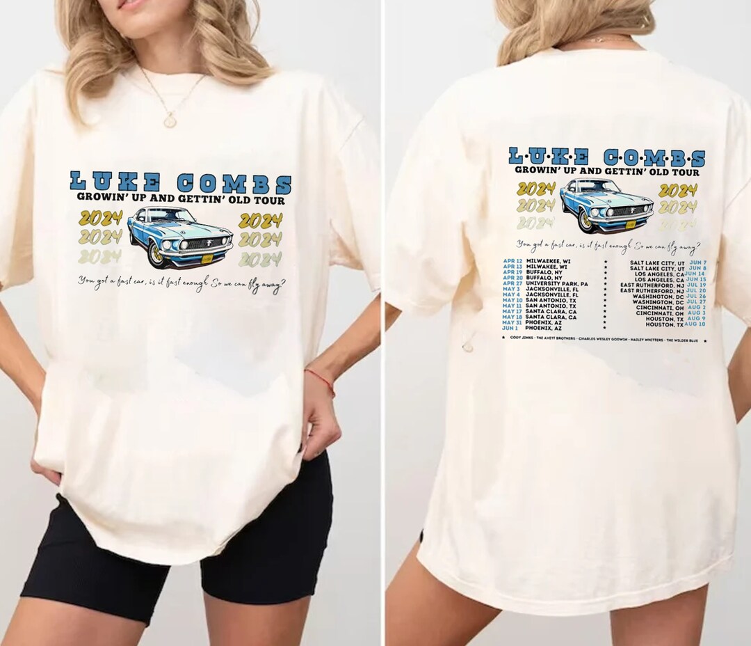 Luke Combs 2024 Tour Shirt Luke Combs Growin Up Tour Shirt Retro