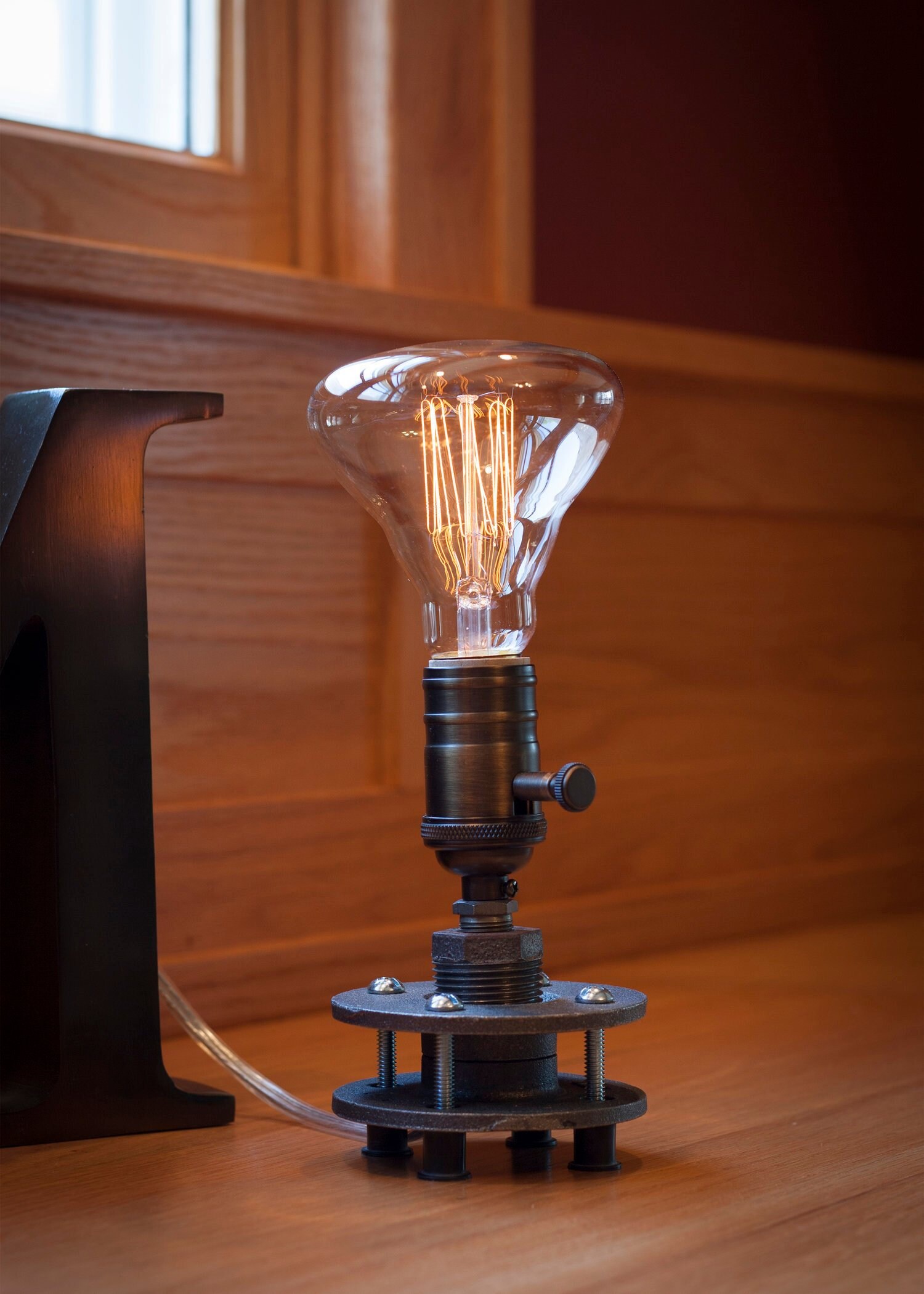 No. 5 Industrial Light Fixture Edison Bulb Pipe Lamp | Etsy