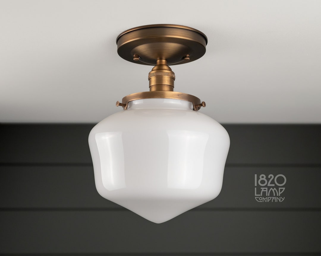Schoolhouse Edison (no. 7) Ceiling Light Fixture [semi-flush Mount] - Etsy