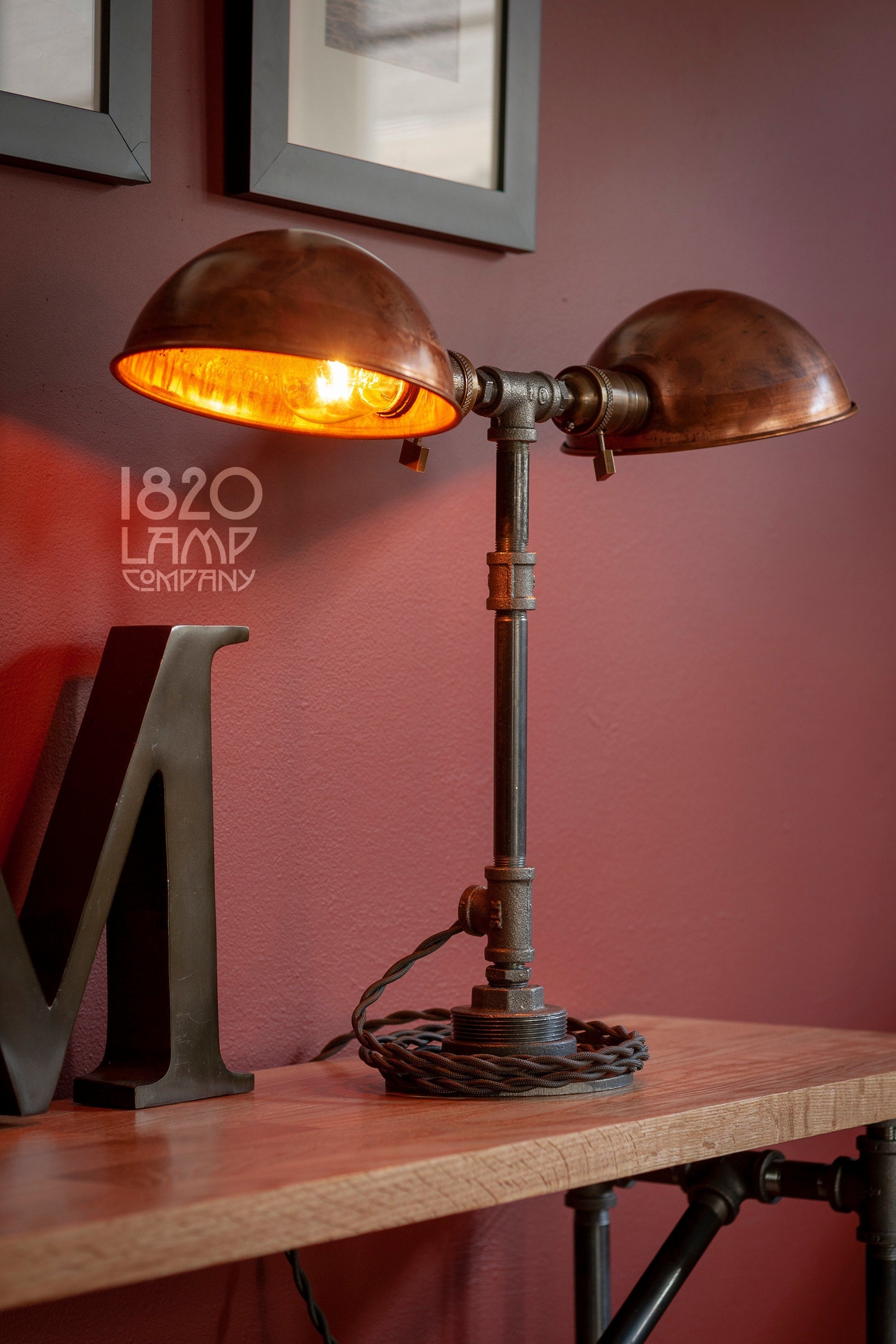 Jack & Jill Study Lamp [industrial Light Fixture – Edison Bulb Pipe ...