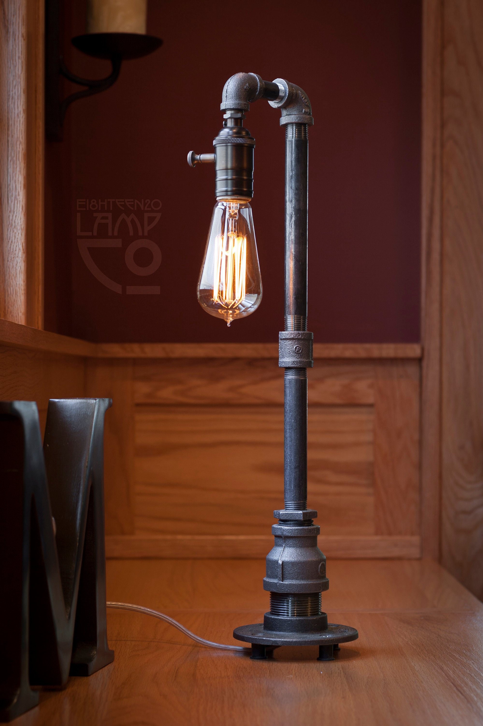 No. 3 [industrial Light Fixture – Squirrel Cage Edison Bulb – Black ...
