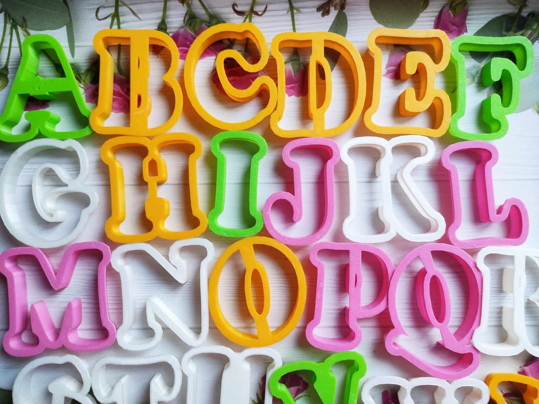 Alphabet Cookie Cutter Set: A-Z Letter Clay Cutters - Etsy