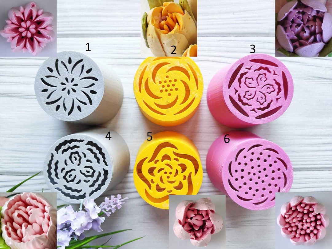Flower Icing Nozzle Set: 5cm Plastic Piping Tips, Cake Decorating Tools ...