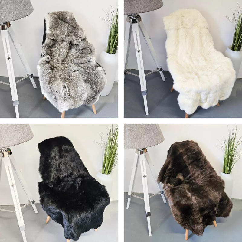 Real Rabbit Fur Blankets - Etsy