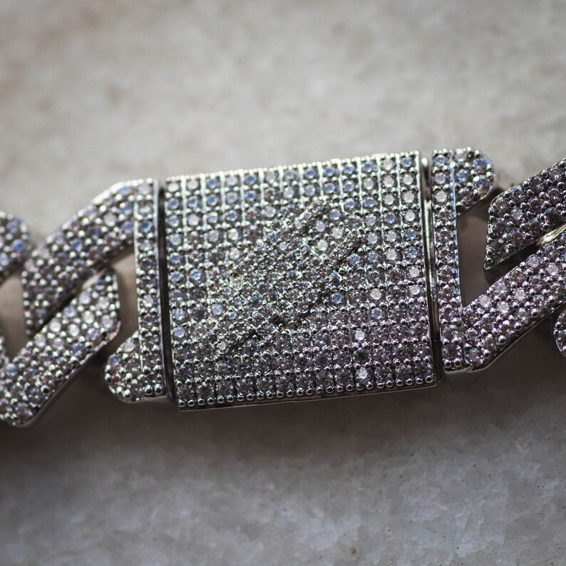 Diamond Prong Cuban Link Chain Choker Necklace Solid Iced Out - Etsy