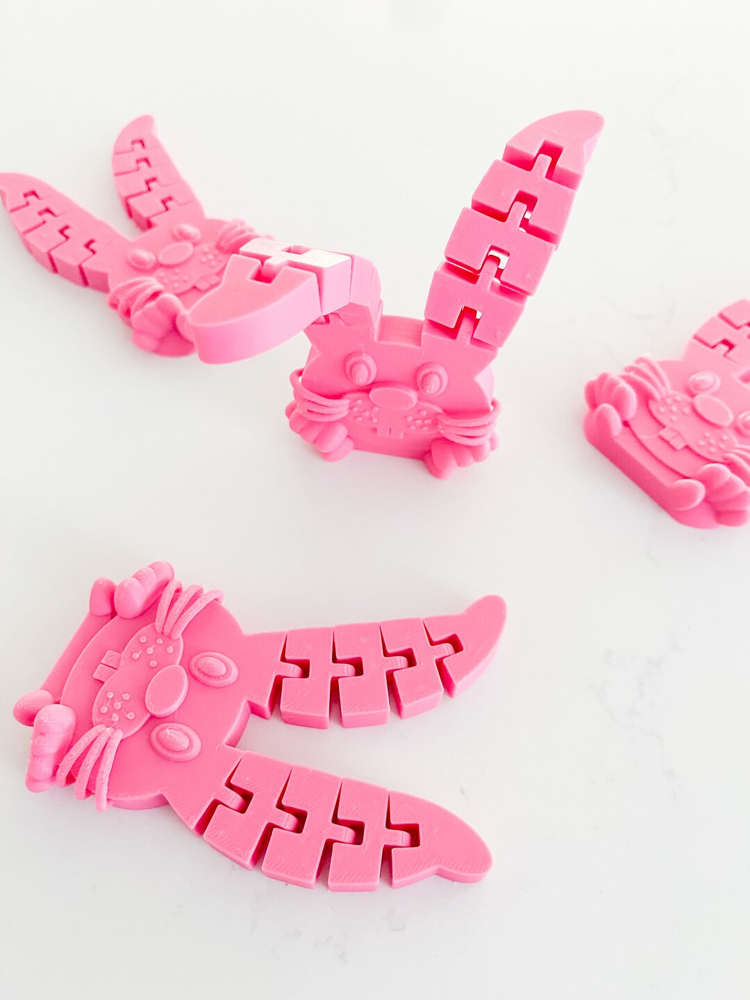 Pink Bunny Fidget Toy, 3D Printed, Anxiety Pet, Sensory Toy, Animal ...