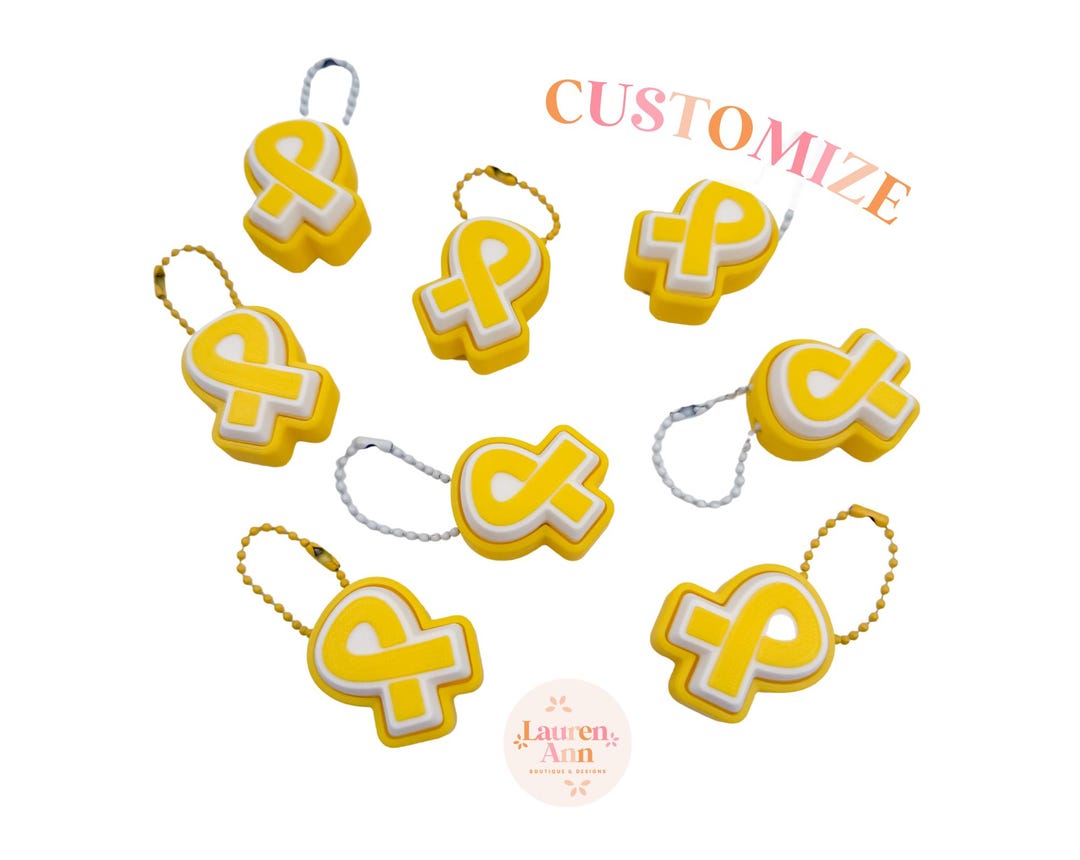 3D Printed Cancer Awareness Ribbon Keyboard Clicker Fidget Keychain ...