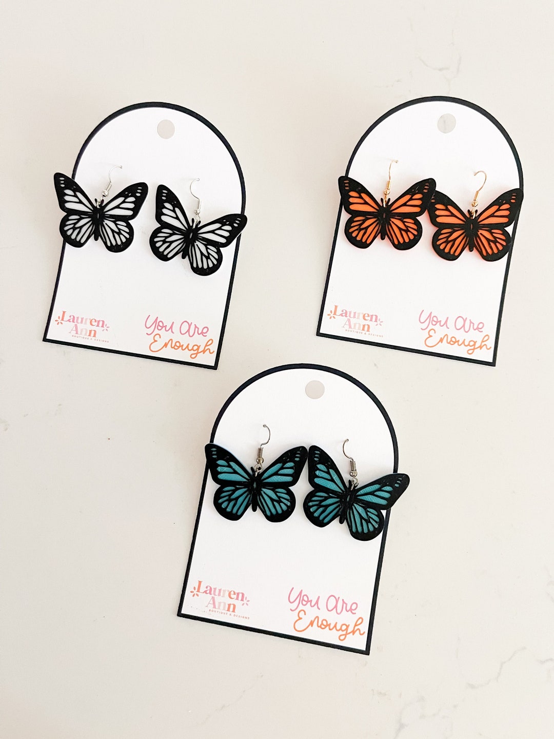 Butterfly Earrings, 3D Printed, 3D Printed Earrings, Jewelry, Cute ...