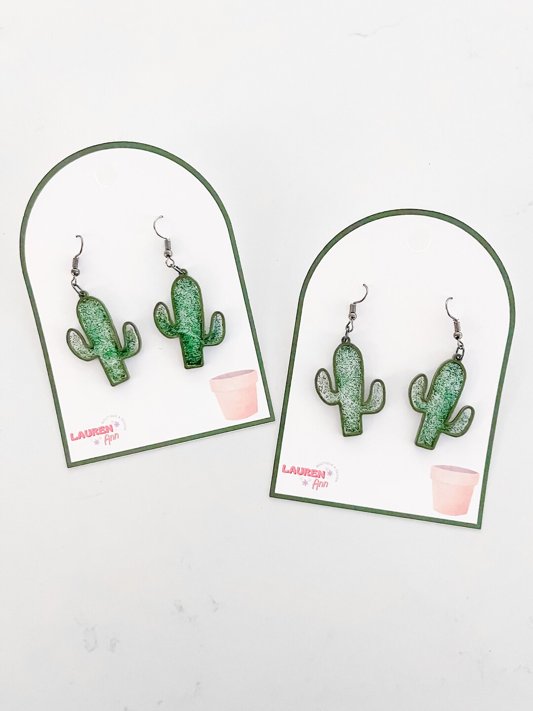 Resin Cactus Earrings, 3D Printed Earrings, Accessories, Plant Gifts ...