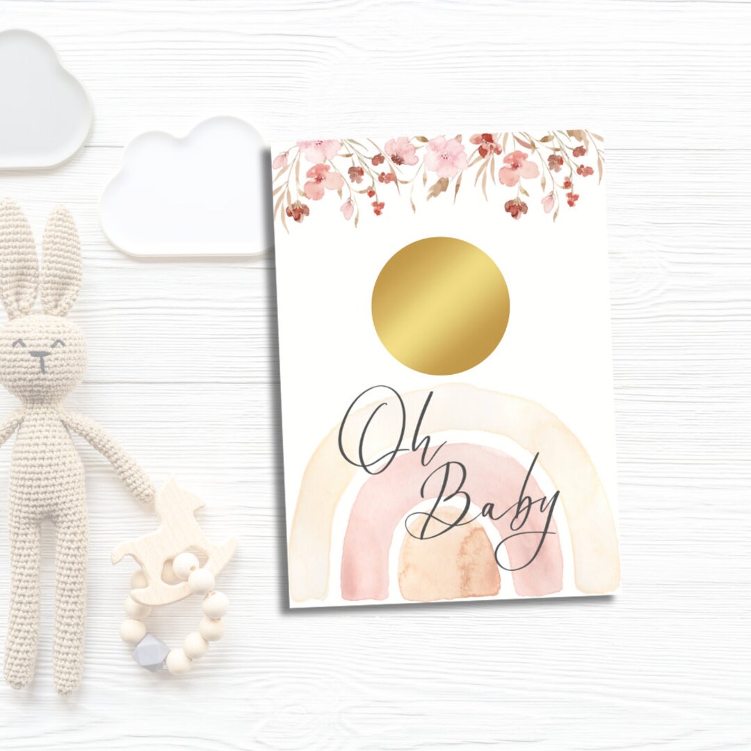 Baby Shower Game, Scratcher Card, Baby Shower, Custom Scratch Off ...
