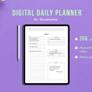 Daily Digital Planner, Minimalistic Daily Digital Planner, Digital ...
