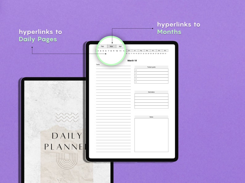 Daily Digital Planner, Minimalistic Daily Digital Planner, Digital ...