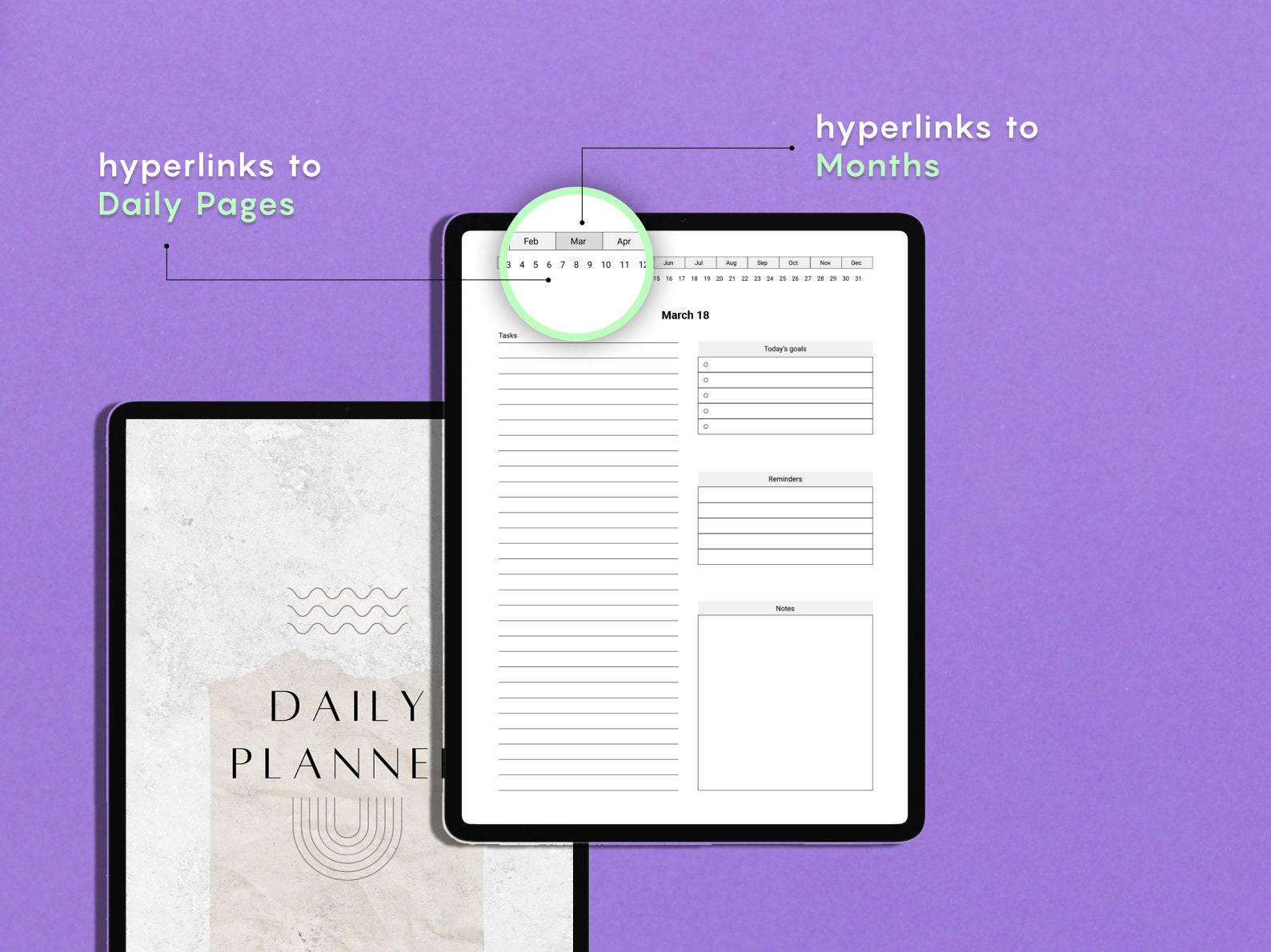 Daily Digital Planner, Minimalistic Daily Digital Planner, Digital ...