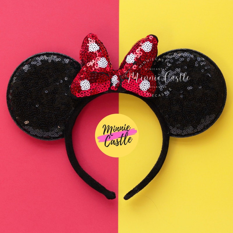 Red Minnie Puffy Bow - Etsy