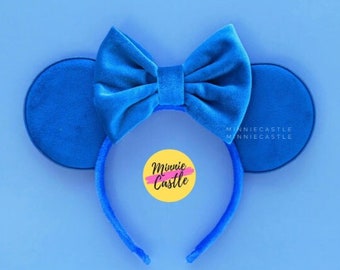 Blue Iridescent Sequin Mouse Ears, Blue Iridescent Velvet Mouse Ears ...