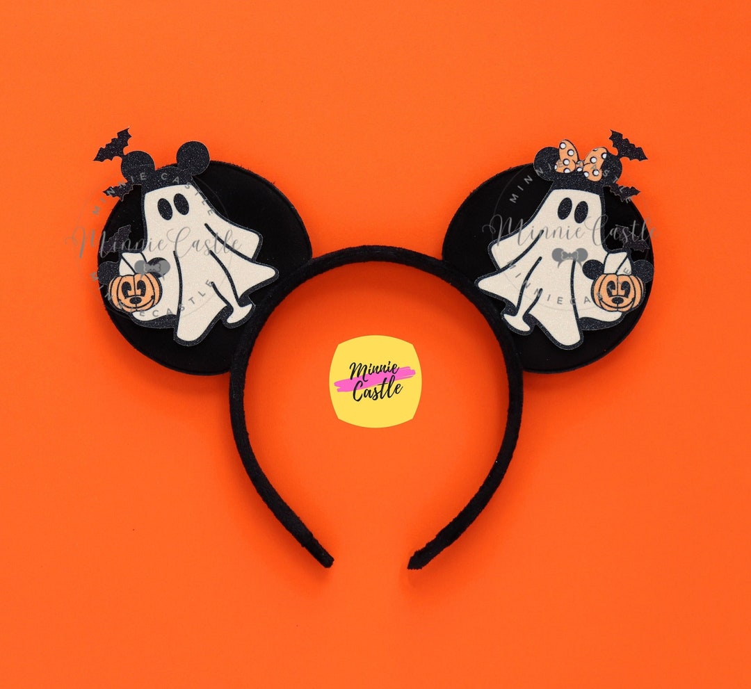 Halloween Ghost Mouse Ears for Boys and Men, Mickey Ears, Orange ...