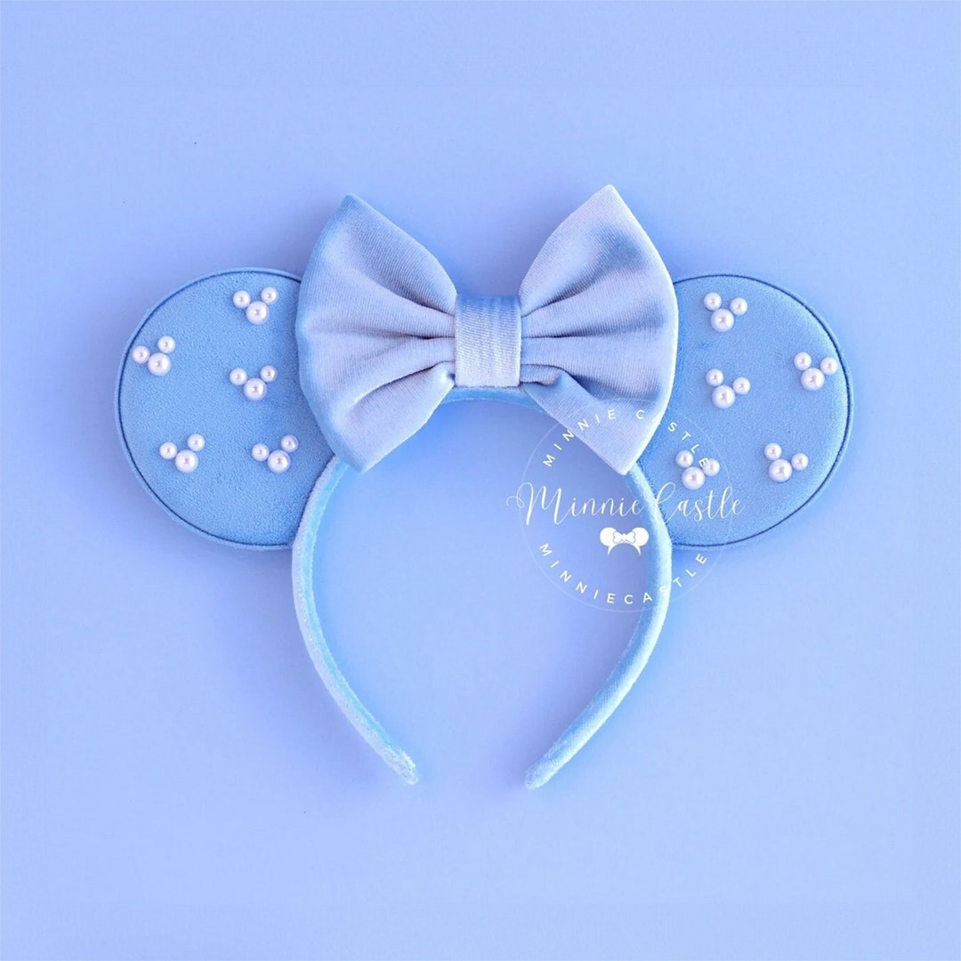 Mickey Pearls Ears, Mickey Ears, Minnie Ears, Sky Blue Ears, Mouse Ears ...