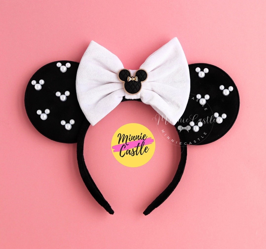 Mickey Pearl Ears, Mickey Ears, Pearl Minnie Ears, Minnie Charm Mouse ...