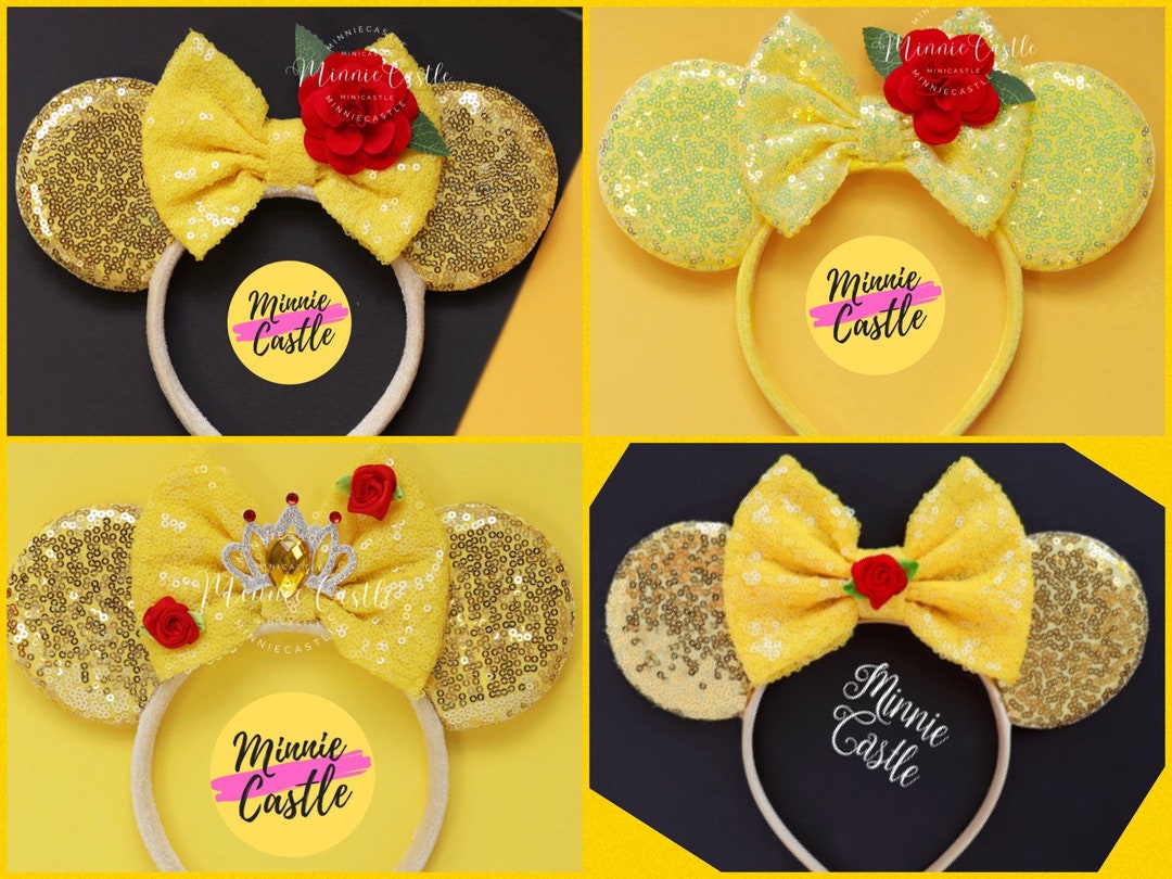 Belle Mickey Ears Princess Minnie Ears, Minnie Ears, Beauty and the ...