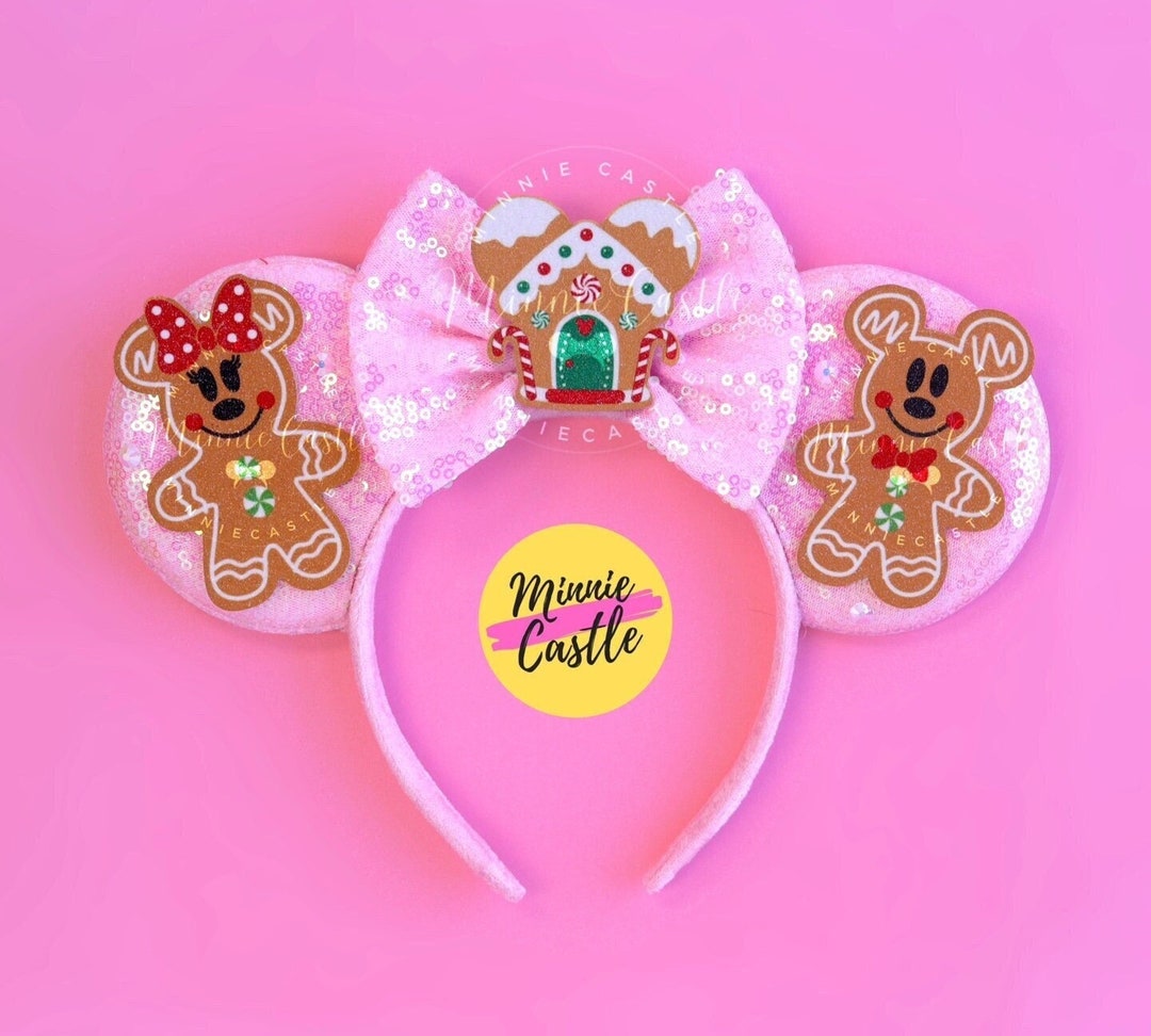 Christmas Gingerbread Mickey Ears, Christmas Mickey Ears, Pink ...