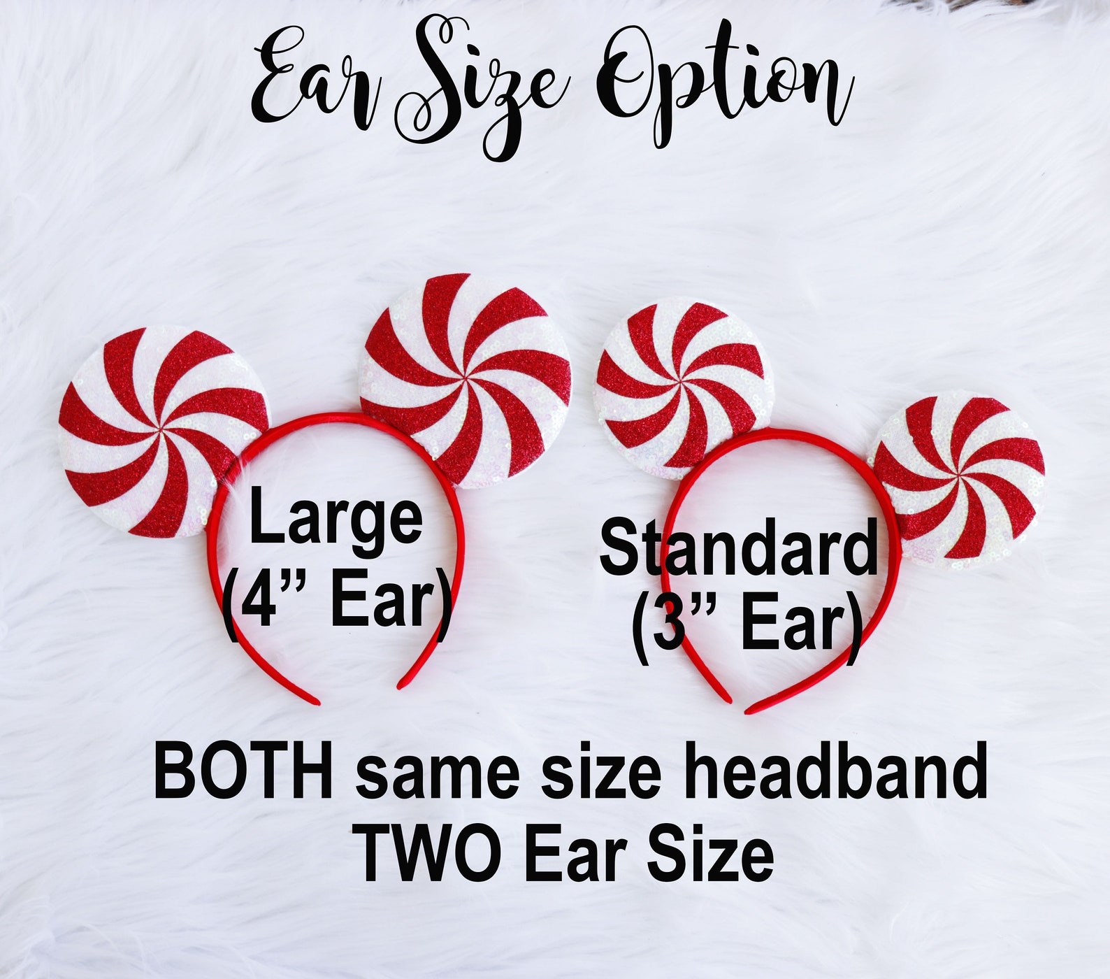 Peppermint Minnie ears Peppermint Mickey ears Candy Cane | Etsy