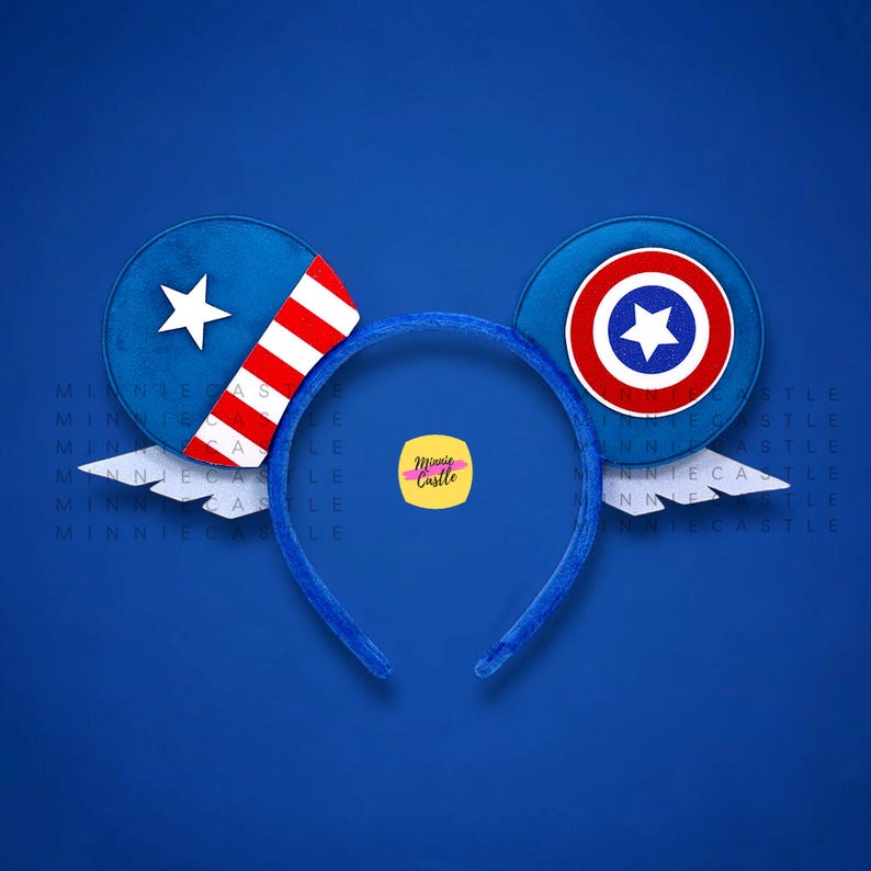 Super Hero Captain USA Ear, Mickey Ears, Boy Mickey Ears, Men Mouse ...
