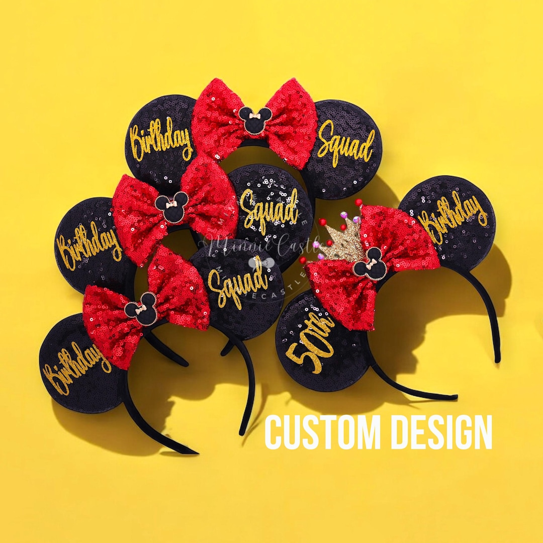 Birthday Squad Mouse Ears, Mickey Ears, Birthday Girl Minnie Ears ...