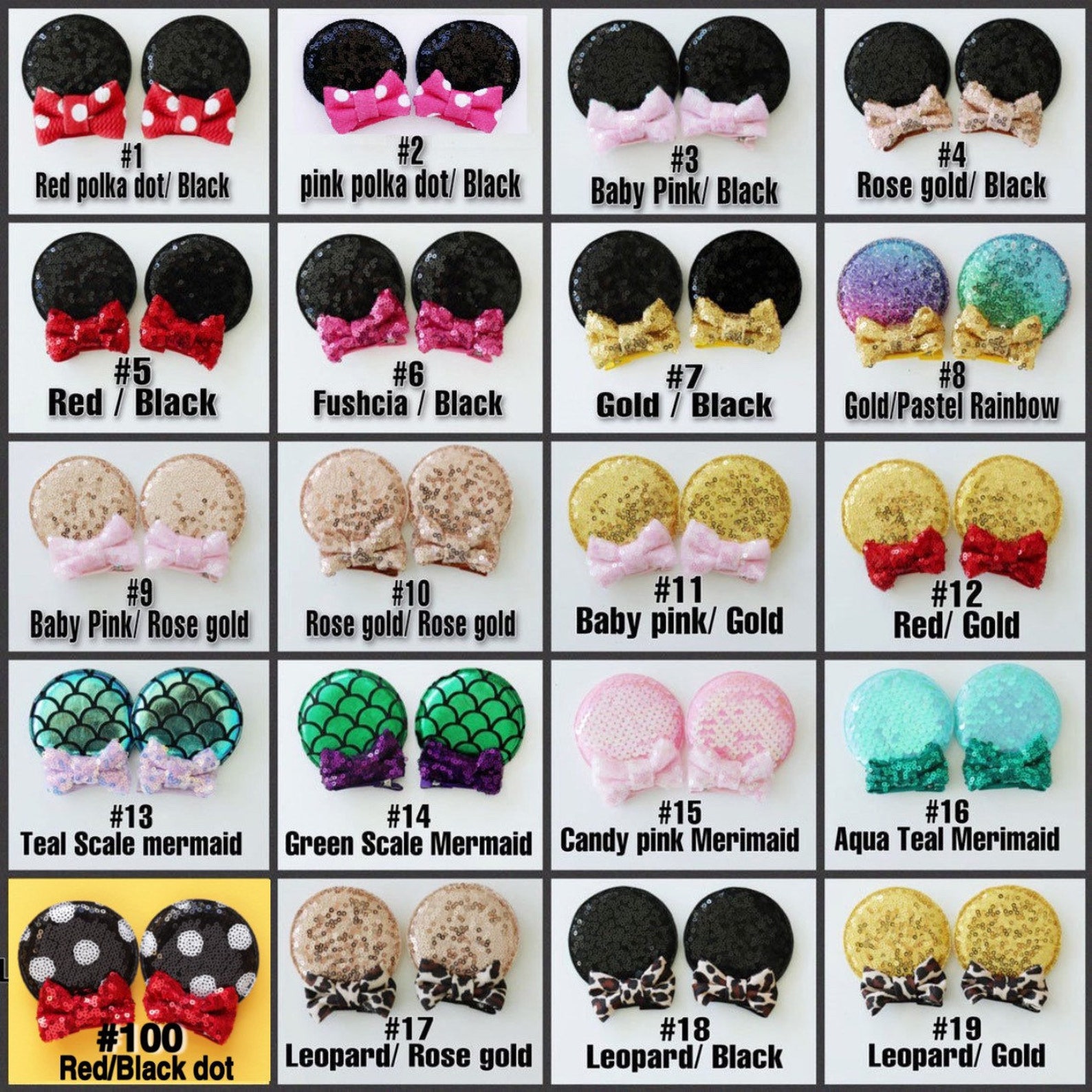 Mickey Ears Hair Clips, Minnie Ears, Mouse Ears, Mouse Ears Hair Clips ...
