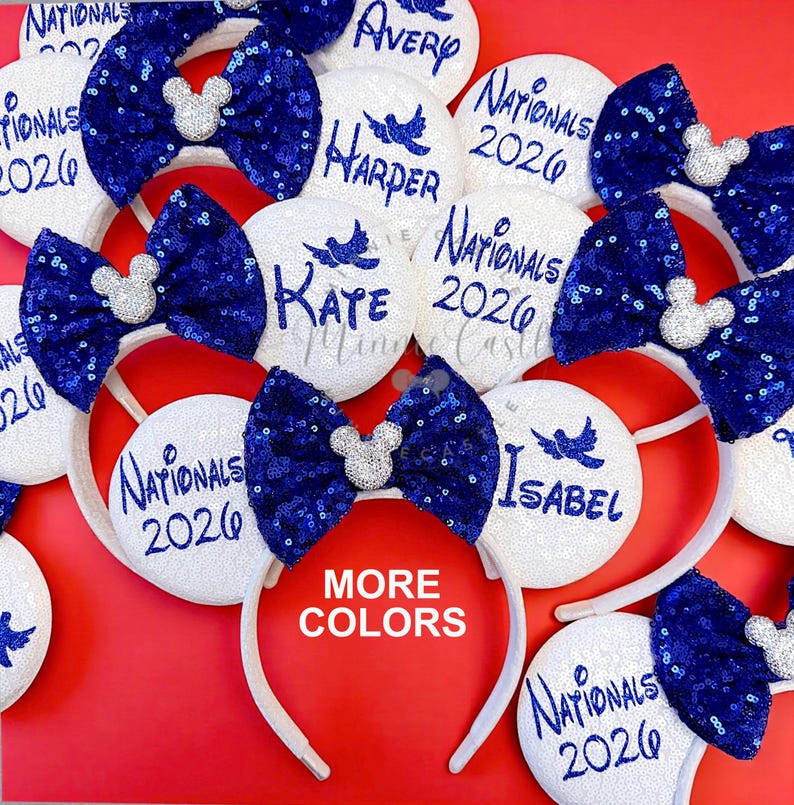 Nationals 2026 Cheer Mickey Ears, Custom Team Mouse Ears, Cheerleading ...