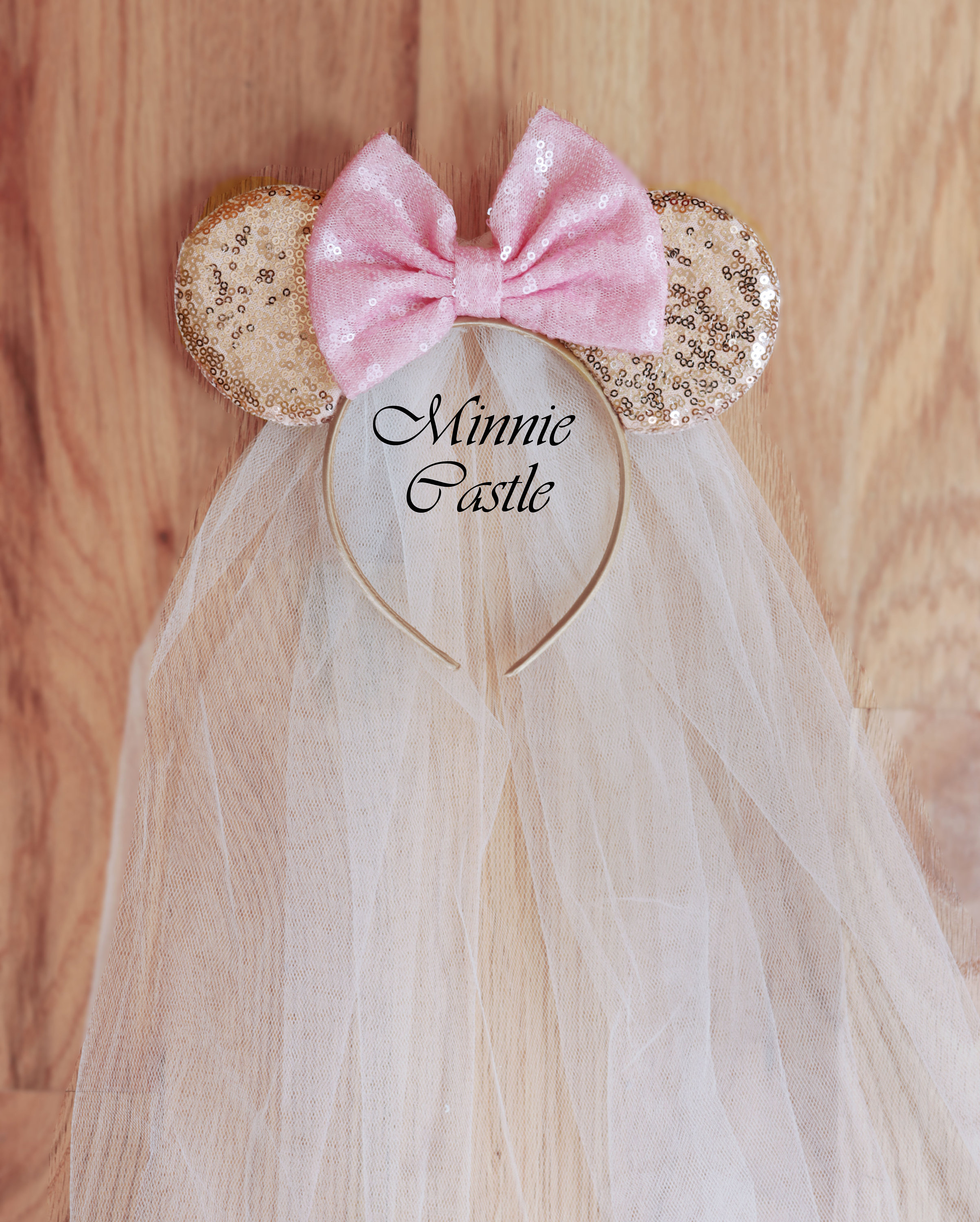 Bride Minnie Ears Bride Mickey Ears With Veil Rose Gold - Etsy