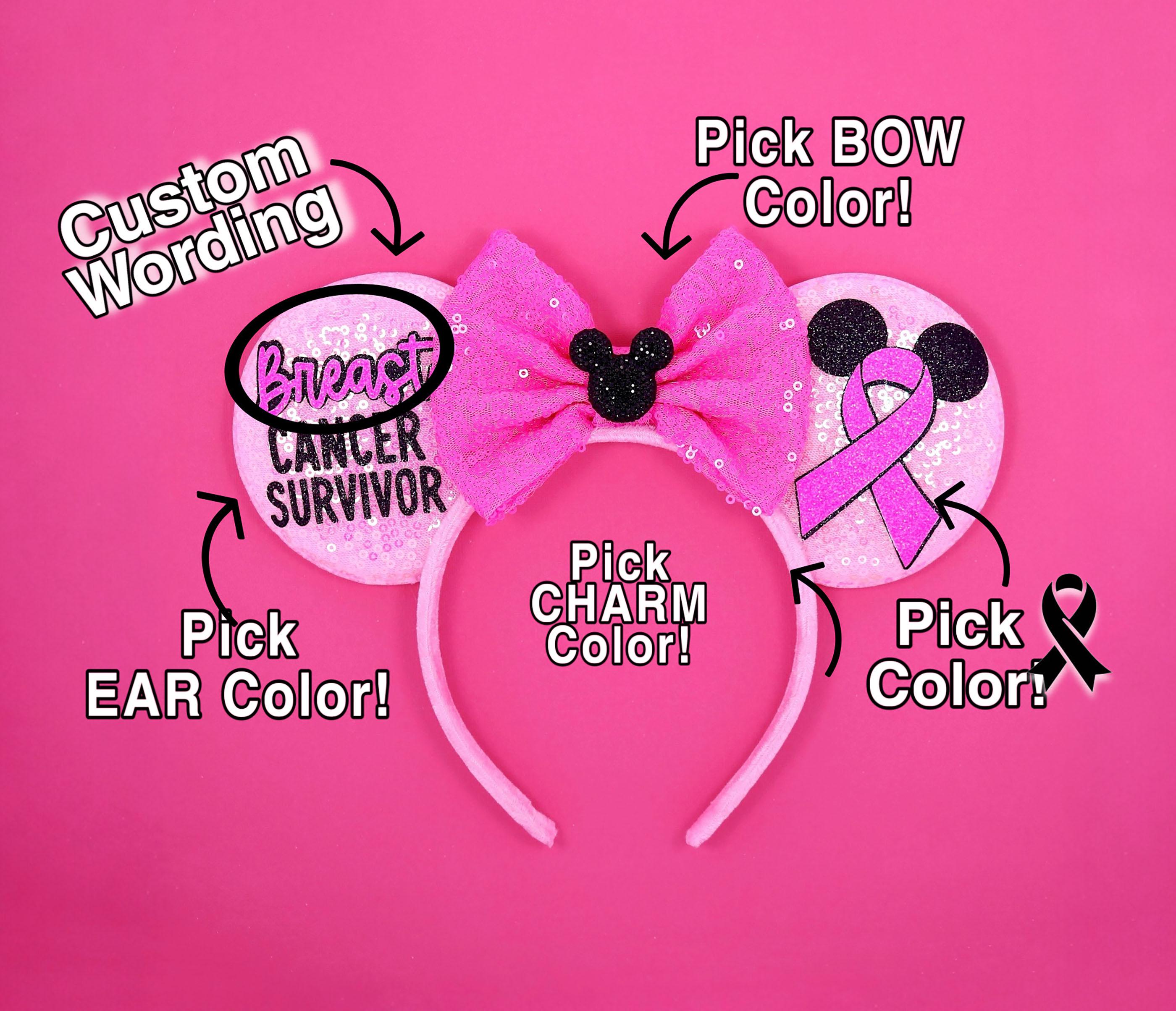 Breast Cancer Awareness Mickey Ears, Custom Ears Headband by Minnie ...