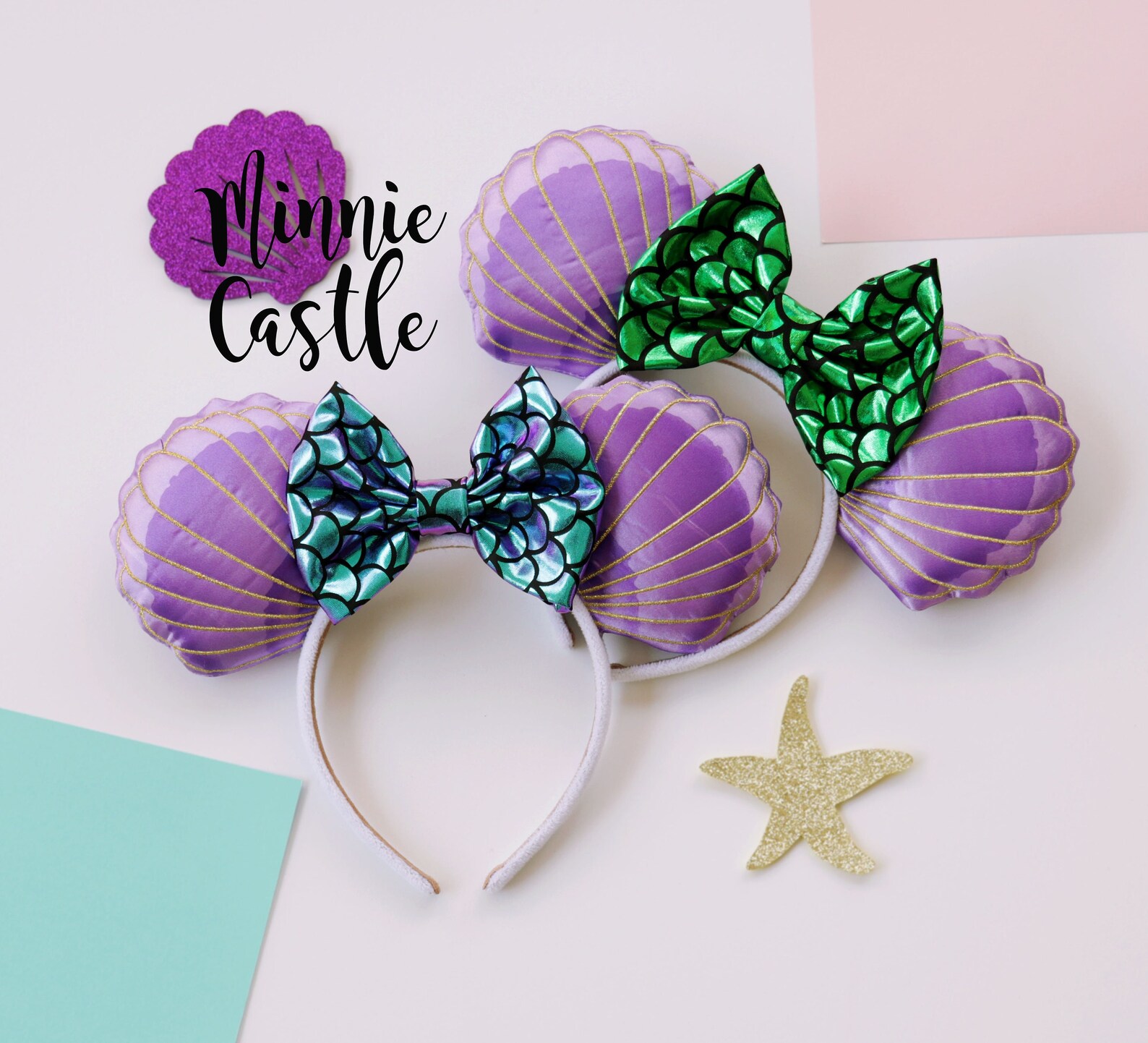 Seashells Mermaid Ears Mickey Ears Minnie Ears Mermaid - Etsy