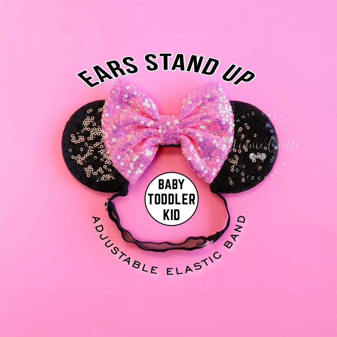 Minnie Ears, Mickey Ears Elastic Headband, Baby Minnie Ears, Mouse Ears ...