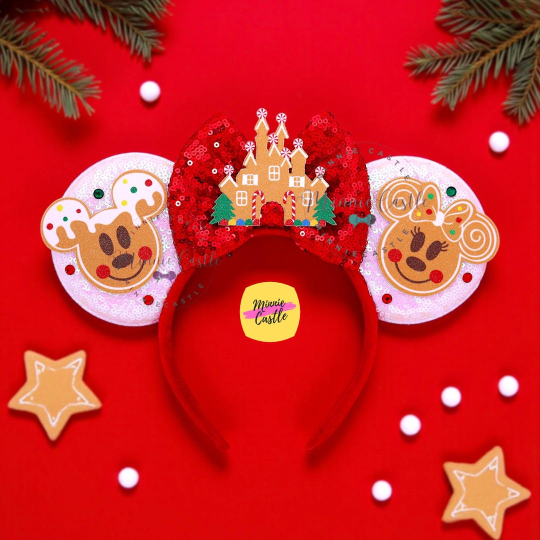 Gingerbread Mouse Ears With Cookie Castle, Mickey Ears, Christmas ...
