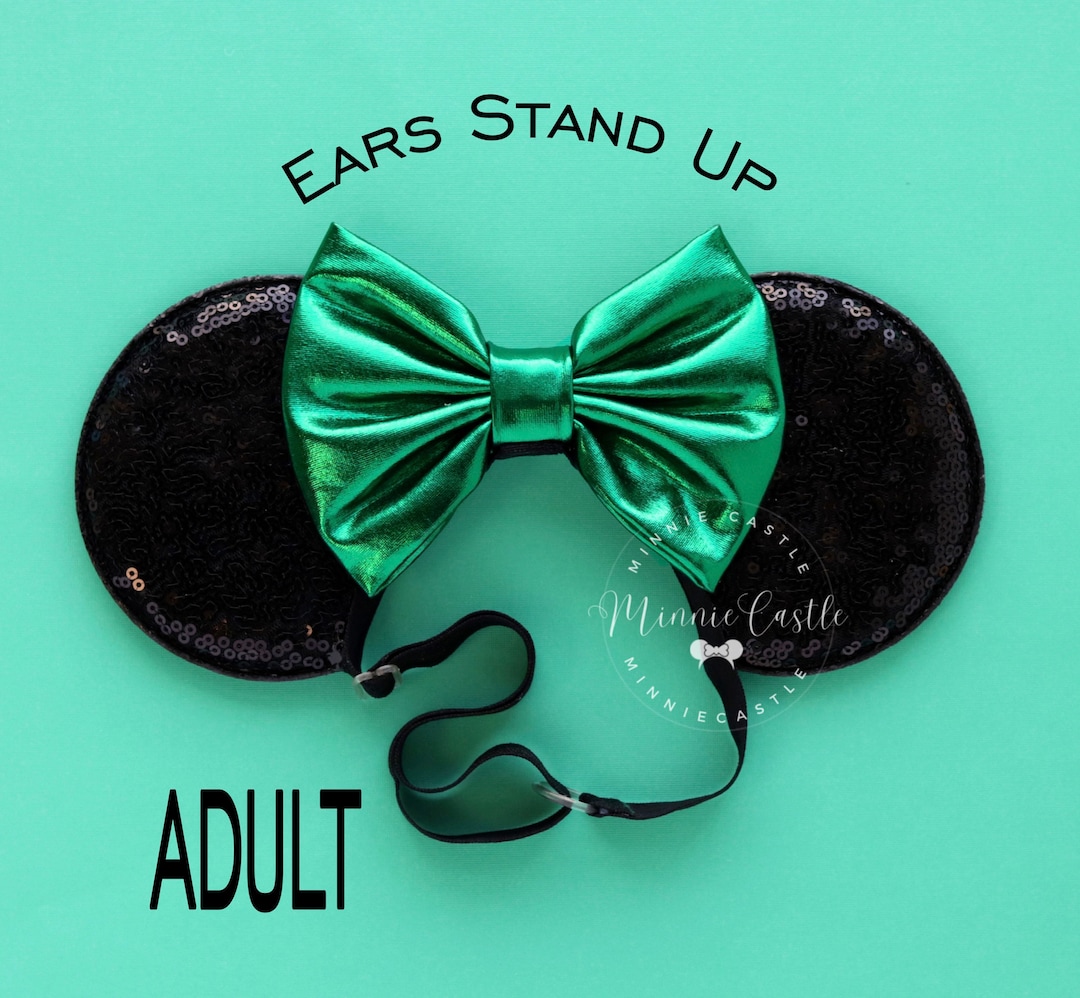 Minnie Ears, Green Bow Mickey Ears Elastic Headband, Adult Women Mouse ...