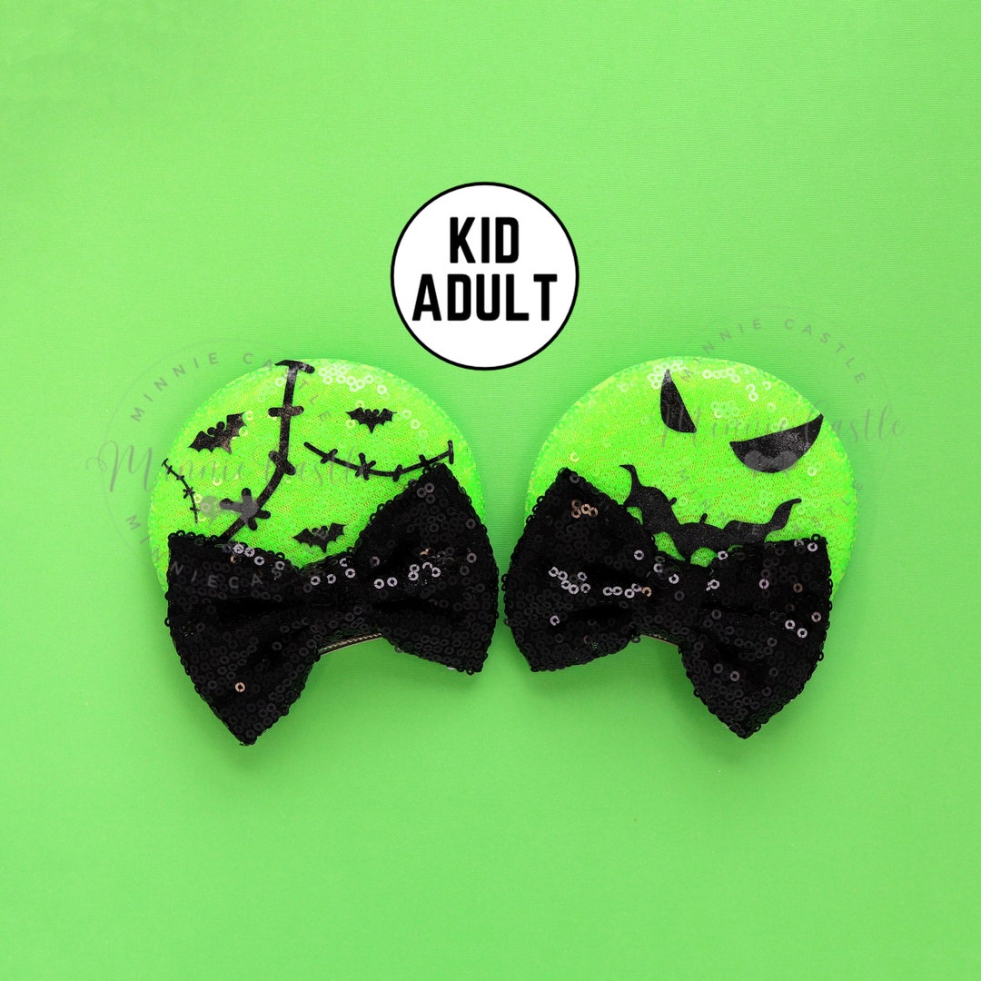 Oogie Boogie Minnie & Mickey Ears Hair Clip, Halloween Mouse Ear Clips ...