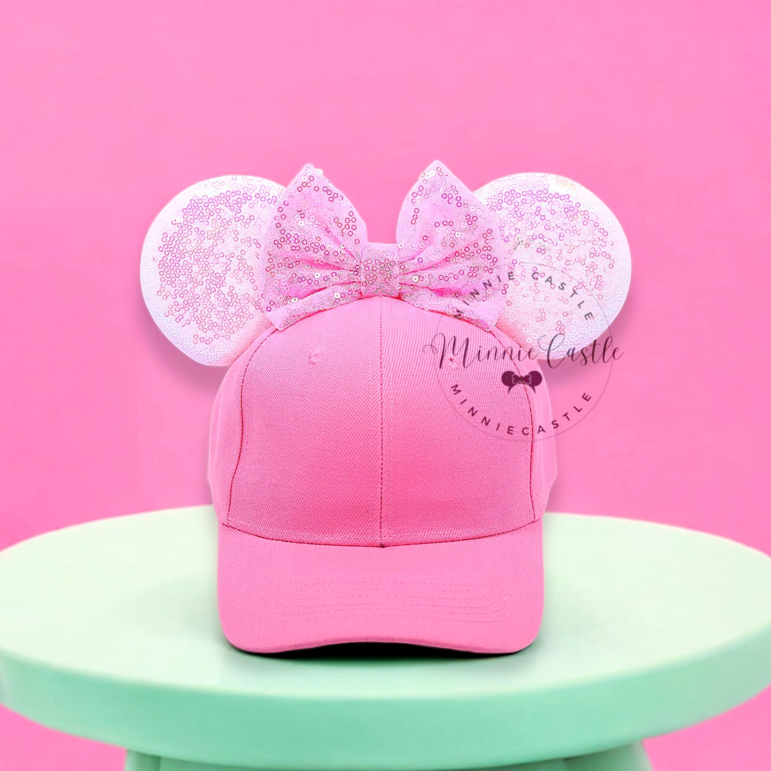 Gold Crown Mickey Hat, Pink Minnie Ears Cap for Kids & Adults, Birthday ...