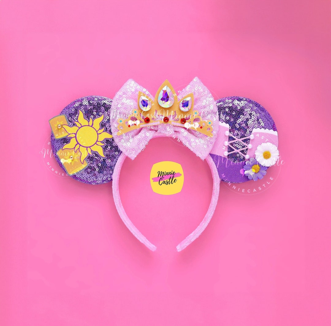 Rapunz Princess Mouse Ears, Mickey Ears, Minnie Ears With Crown, Mouse ...