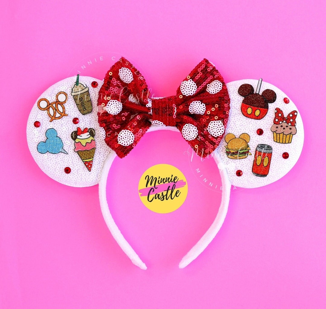 Donut Mickey Ears & Snacks Minnie Headband, Snacks Mickey Ears, Minnie ...