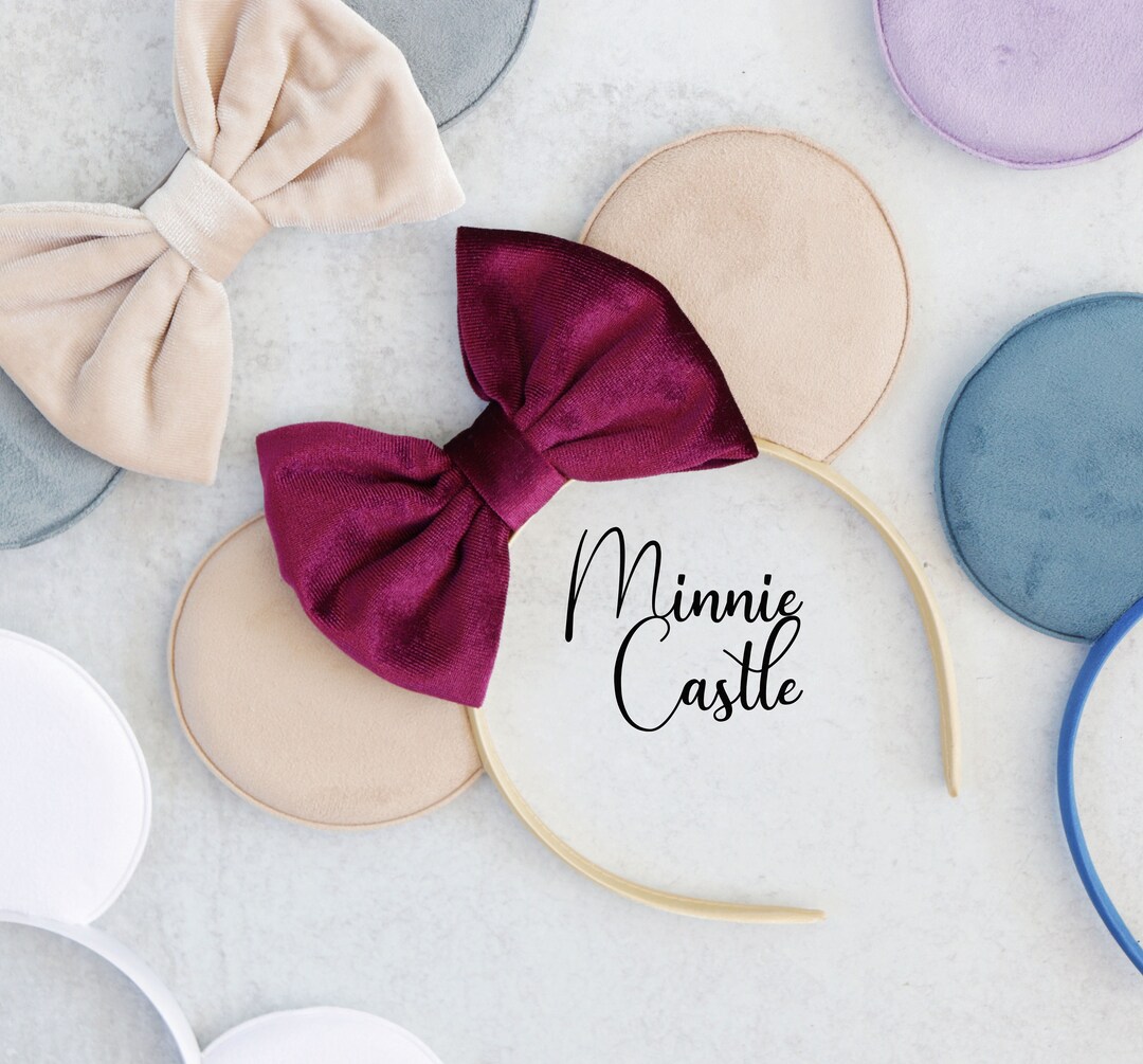 Mickey Ears, Beige Mickey Ears, Maroon Mouse Ears, Minnie Ears, Velvet ...