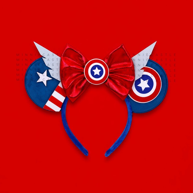 Super Hero Captain USA Ear, Mickey Ears, Boy Mickey Ears, Men Mouse ...