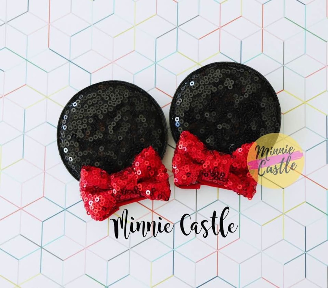 Mickey Ears Hair Clips, Minnie Ears, Mouse Ears, Minnie Ears Hair Clips ...