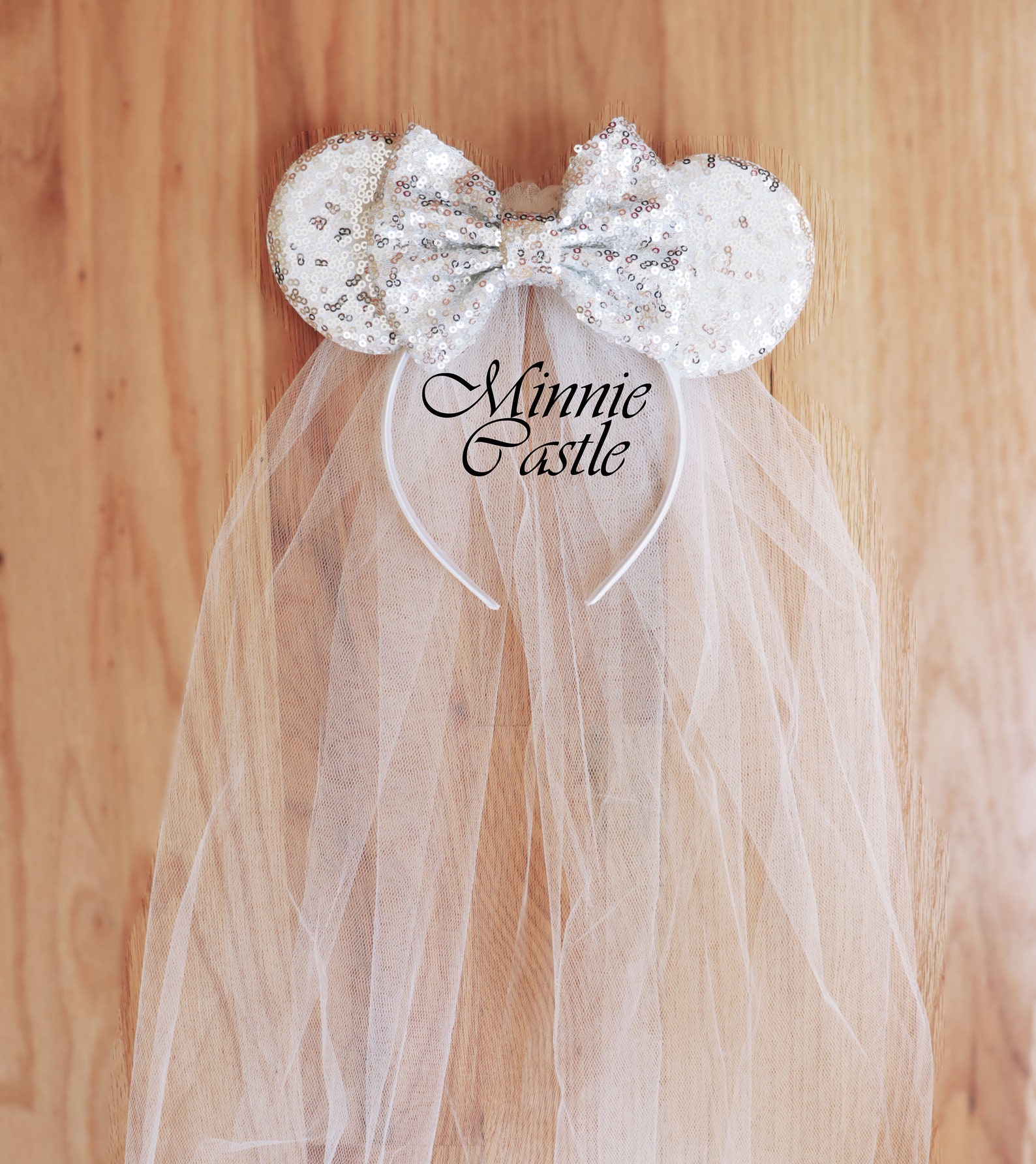 Bride Minnie Ears, Bride Mickey Ears With Veil , Bride Ears, White ...