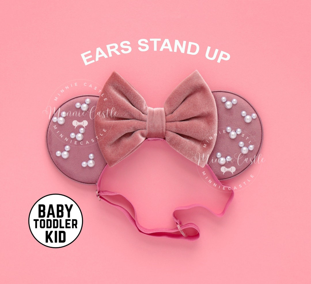 Mickey Pearl Ears, Baby Minnie Ears, Mouse Ears Elastic Headband ...