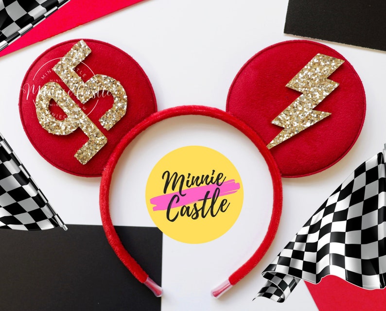Race Car Mouse Ears, Mickey Ears, Minnie Ears Without Bow for Boys ...