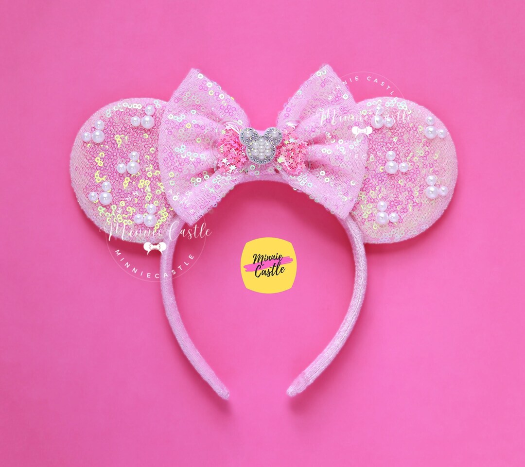 Mickey Pearl Mouse Ears, Minnie Ears, Mickey Ears, Pink Minnie Ears ...
