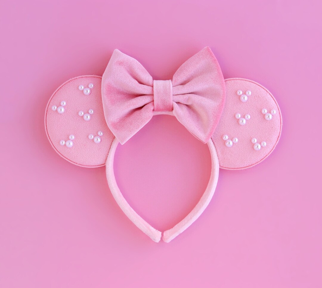 Pink Minnie Ears, Mickey Pearls Ears, Pink Pearls Ears, Mickey Ears ...