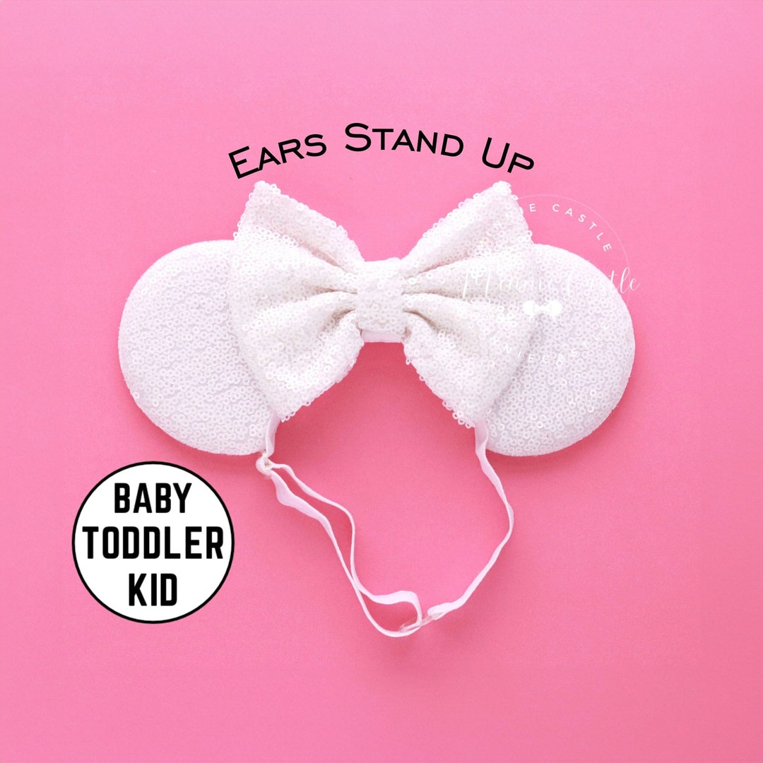 White Mickey Ears, Toddler Minnie Ears, Baby Mouse Ear, Minnie Ears ...