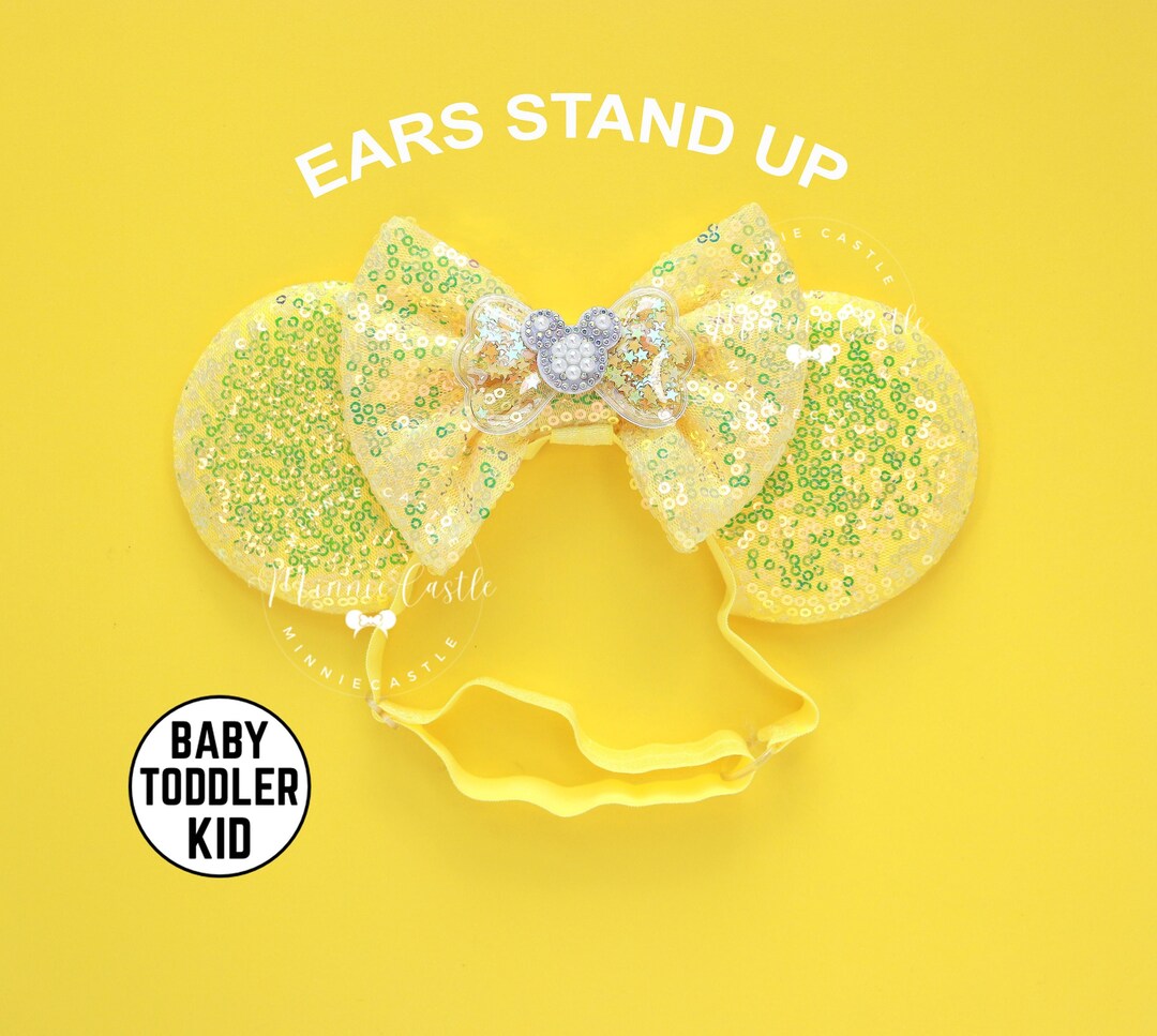 Minnie Ears, Baby Mickey Ears, Yellow Mouse Ears Elastic Headband ...