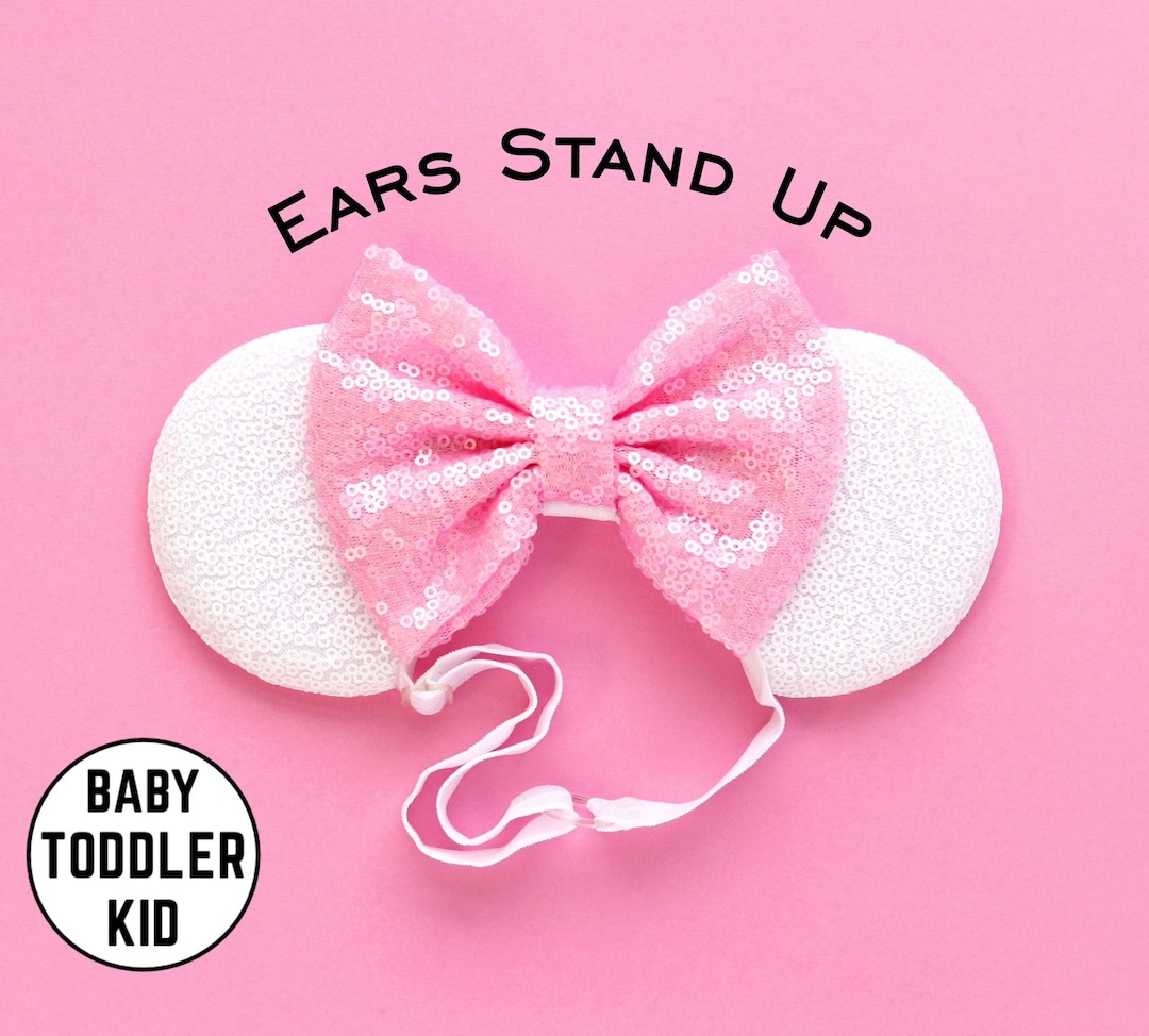 Mickey Ears, Baby Toddlers Mickey Ears, Minnie Ears Elastic Band, Pink ...